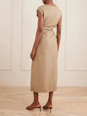 Proenza Schouler Katia Gathered Gabardine Midi Dress