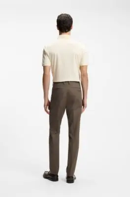 BOSS Slim-fit Trousers In Cotton And Silk Blend