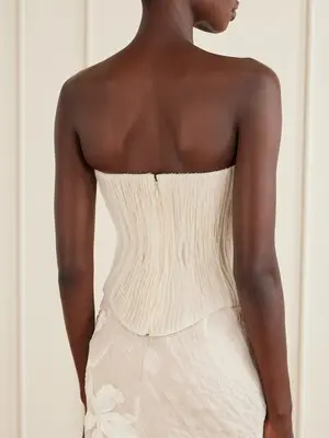 DANIELLE FRANKEL Anais' Crinkled-organza Bustier Top