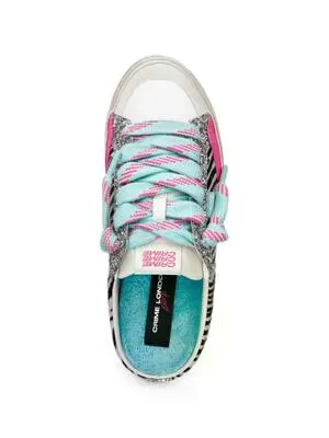 CRIME LONDON Soho Zebra-print Glitter Sneakers