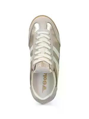 Gola Firefly Metallic-effect Panelled Sneakers - Gold