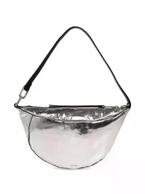 ALLSAINTS Luna Metallic Leather Shoulder Bag - Silver