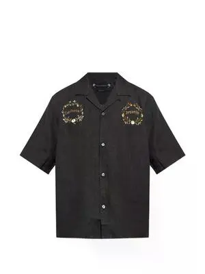 ALLSAINTS Klavicle Embroidered Short-sleeve Shirt