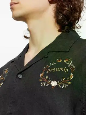 ALLSAINTS Klavicle Embroidered Short-sleeve Shirt