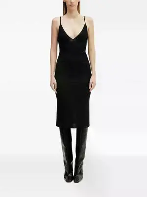 Rick Owens V-neck Spaghetti Strap Midi Dress