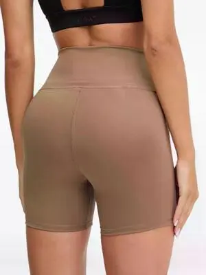Adidas By Stella McCartney High-waisted Logo Detail Mini Shorts - Neutrals
