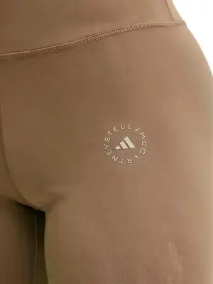 Adidas By Stella McCartney High-waisted Logo Detail Mini Shorts - Neutrals