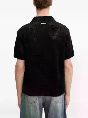 Andersson Bell Crochet-collar Mesh-knit Shirt