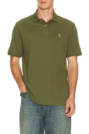 Polo Ralph Lauren Short Sleeve Mesh Polo In Green - Supply Olive