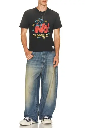 NAHMIAS Say No Open Hem Fitted Tee In Black