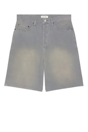 FRAME Baggy Canvas Shorts In Blue - Blue Grey