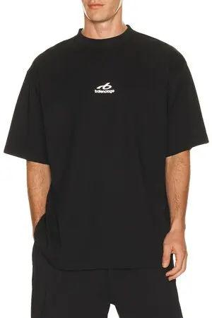 Balenciaga Medium Fit Tee Shirt - Black
