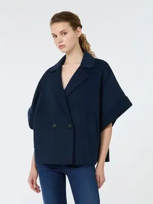 Max Mara Short Wool Broadcloth Coat