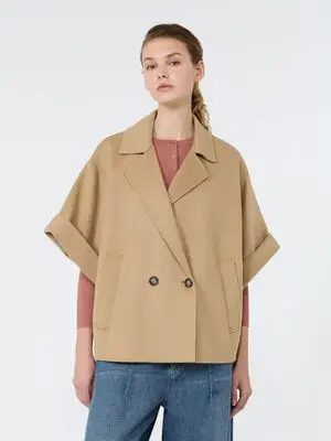Max Mara Short Wool Broadcloth Coat