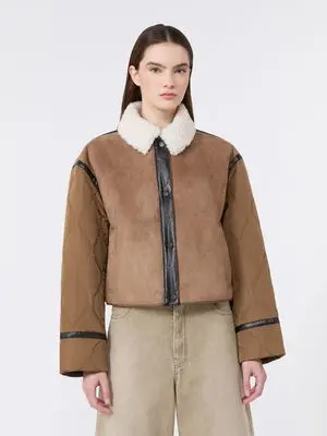 Max Mara Suede-effect And Technical Fabric Cropped Jacket