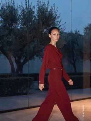Max Mara Technical Cady Blouse With Draped Detail - Ruby