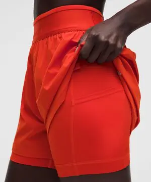 Lululemon License To Train Super-high-rise Lined Short 3.5 - Cherry Ember