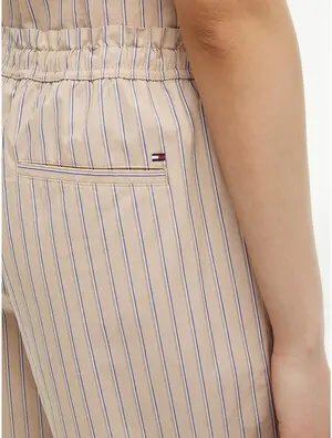 Tommy Hilfiger Striped Poplin Pull-on Pant Beige