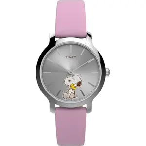 Timex® X Peanuts® Transcend Snoopy Hug Leather Strap Watch