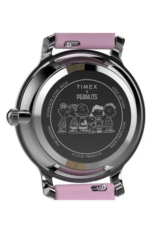 Timex® X Peanuts® Transcend Snoopy Hug Leather Strap Watch