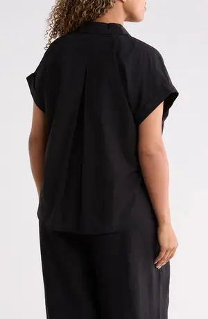 Eileen Fisher Notch Collar Organic Cotton Top