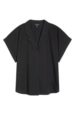 Eileen Fisher Notch Collar Organic Cotton Top