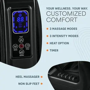 LIFEPRO Shiatsu Foot Massager With Heat Deep Kneading Foot Massager & Calf Therapy Machine - Black