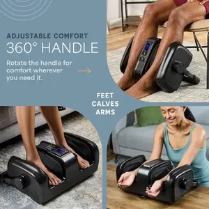 LIFEPRO Shiatsu Foot Massager With Heat Deep Kneading Foot Massager & Calf Therapy Machine - Black