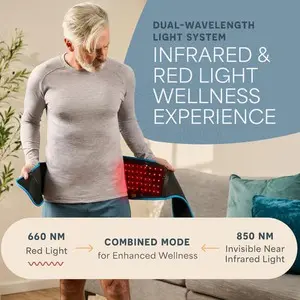 LIFEPRO Challeva Red Light Therapy Belt 660nm & 850nm Infrared Belt For Pain Relief & Wellness - Black