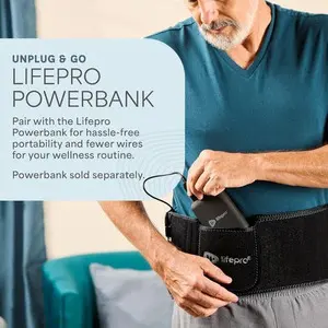LIFEPRO Challeva Red Light Therapy Belt 660nm & 850nm Infrared Belt For Pain Relief & Wellness - Black