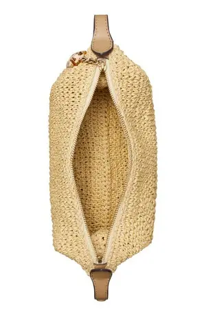 Tory Burch Fleming Pochette Straw Shoulder Bag - Natural
