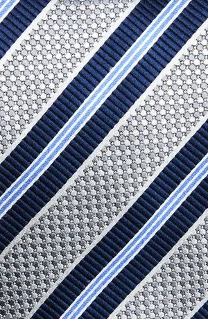 Nordstrom Textured Stripe Silk Neck Tie - Silver