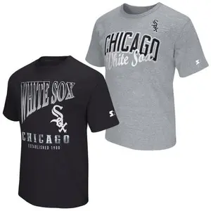 STARTER Heather Gray Chicago White Sox Two-pack T-shirt Set - Black