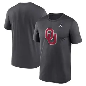 JORDAN BRAND Oklahoma Sooners Primetime Legend Logo T-shirt - Anthracite