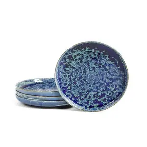MOMENI Hanami Stoneware Salad Plate Set - Blue