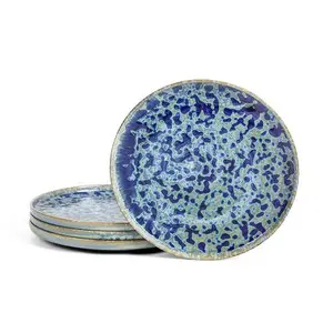 MOMENI Hanami Stoneware Dinner Plate Set - Blue