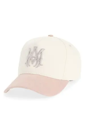 Amiri Embroidered Monogram Two-tone Canvas Baseball Cap - Mocha