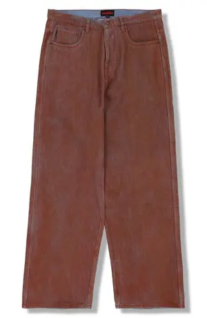 PLEASURES Spray Formula Baggy Jeans - Rust