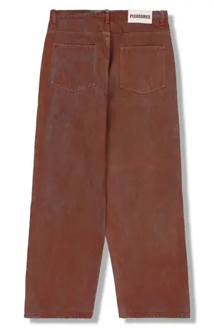 PLEASURES Spray Formula Baggy Jeans - Rust