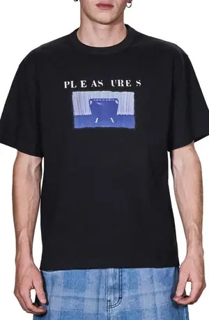 PLEASURES X Talking Heads Speaking Heavyweight Graphic T-shirt - Black
