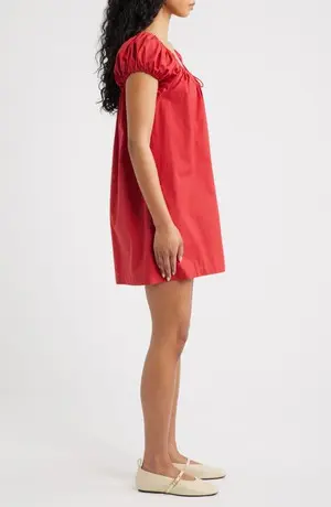 Faithfull The Brand Marblau Cap Sleeve Cotton Mini Dress