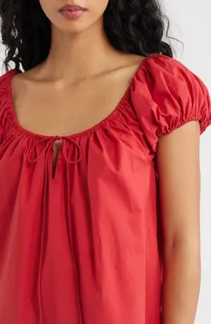 Faithfull The Brand Marblau Cap Sleeve Cotton Mini Dress