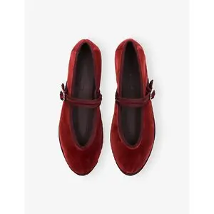 FLABELUS Pierre Sienna Velvet Mary-jane Flats