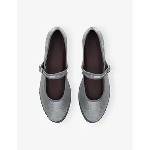 FLABELUS Lavinia Velvet Mary-jane Flats