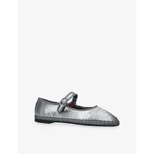FLABELUS Lavinia Velvet Mary-jane Flats