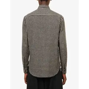 Emporio Armani Gingham Flannel Cotton-blend Shirt
