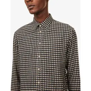 Emporio Armani Gingham Flannel Cotton-blend Shirt