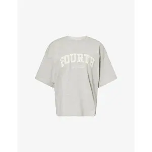 4TH & RECKLESS Elowen Brand-print Cotton T-shirt - Grey