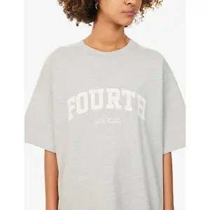 4TH & RECKLESS Brand-print Cotton T-shirt