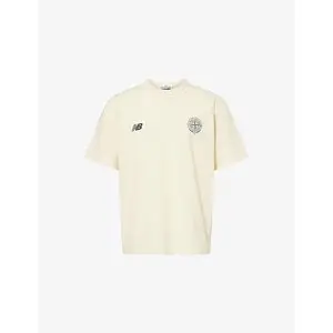 Stone Island X New Balance Logo-embellished Cotton T-shirt - Ivory